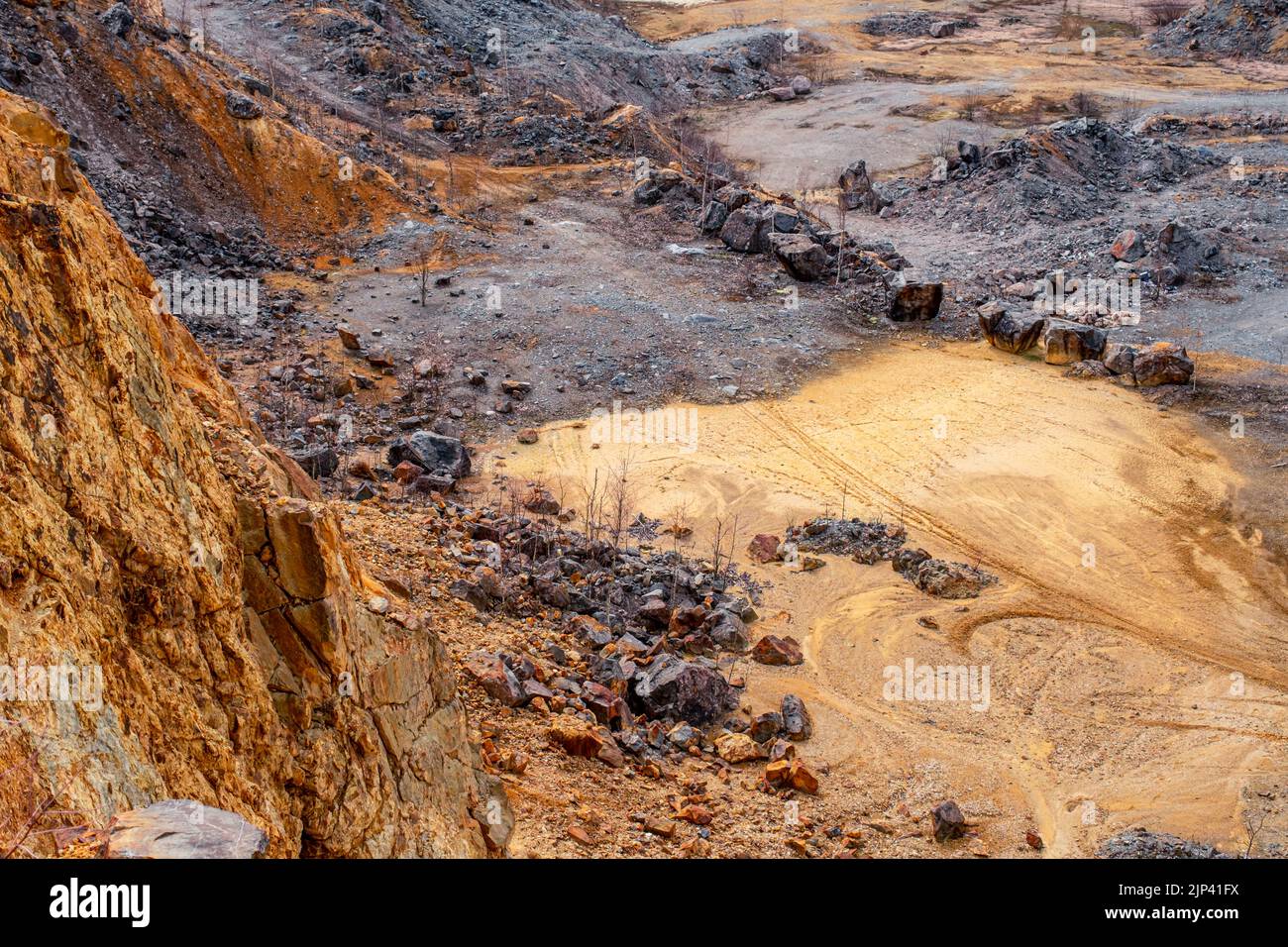 old abandoned copper and gold surface mine in Apuseni mountains ...