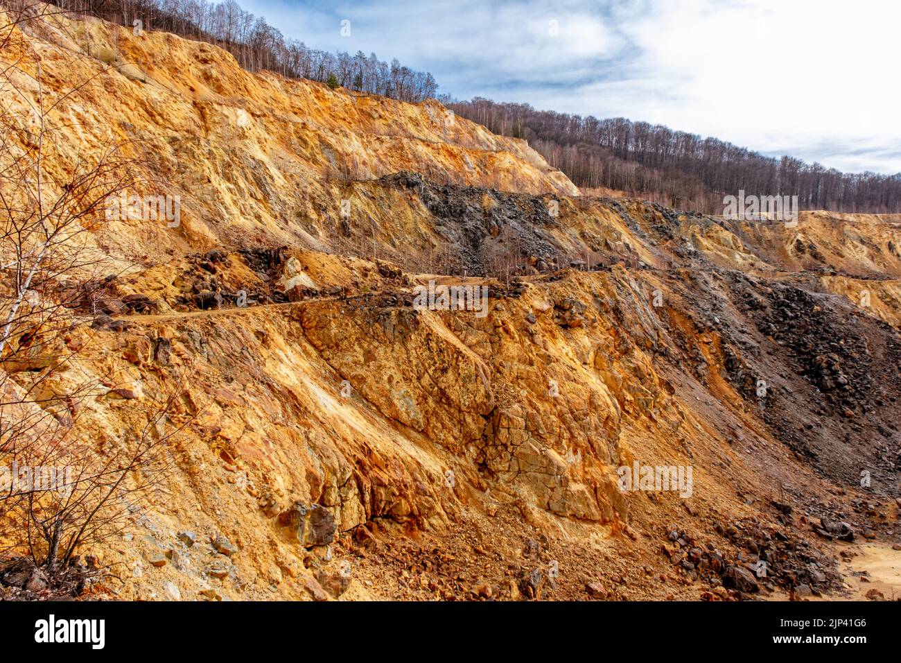 old abandoned copper and gold surface mine in Apuseni mountains ...