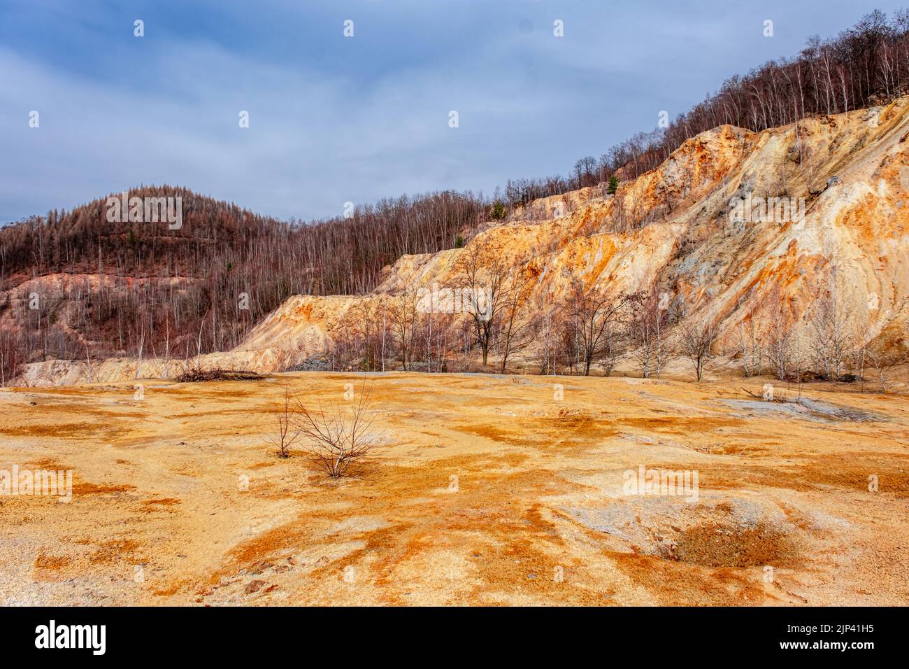 old abandoned copper and gold surface mine in Apuseni mountains ...