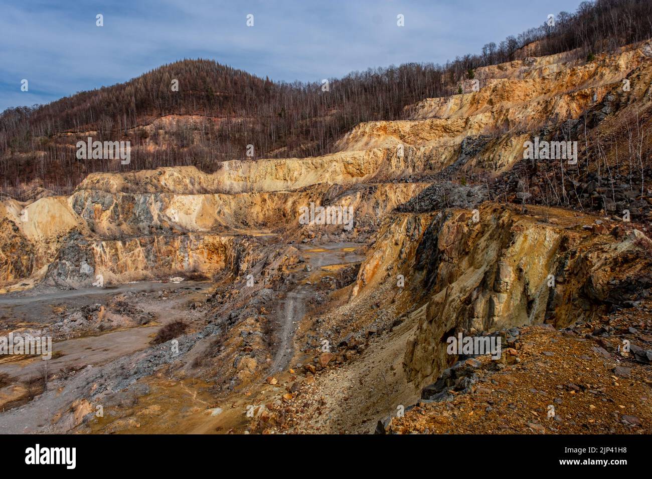 old abandoned copper and gold surface mine in Apuseni mountains ...