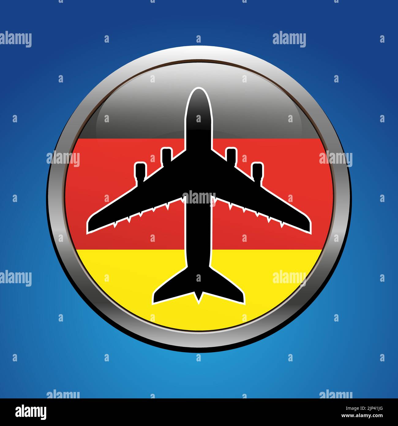 Airplane symbol with Germany flag vector design Stock Vector Image ...