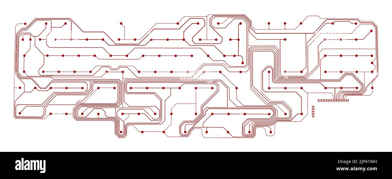 Red Printed Keyboard Circuit isolated on white background Stock Photo ...