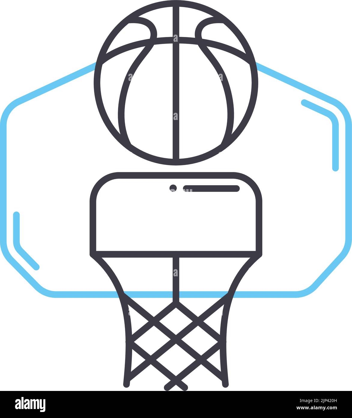 basketball line icon, outline symbol, vector illustration, concept sign ...