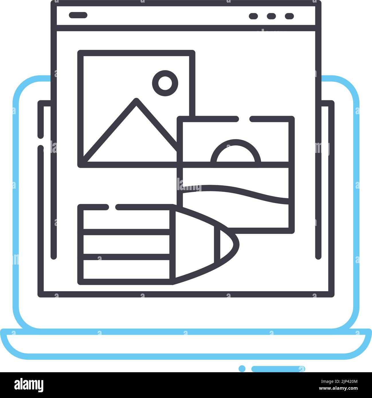 blog line icon, outline symbol, vector illustration, concept sign Stock ...