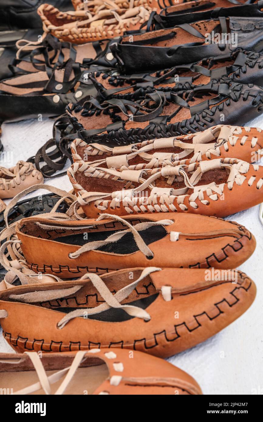 Hand made leather sandal hi-res stock photography and images - Alamy