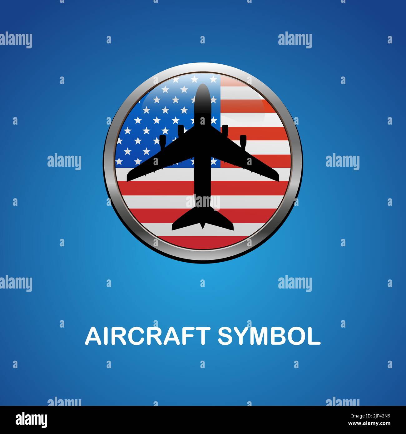 Airplane symbol with USA flag vector design Stock Vector Image & Art ...