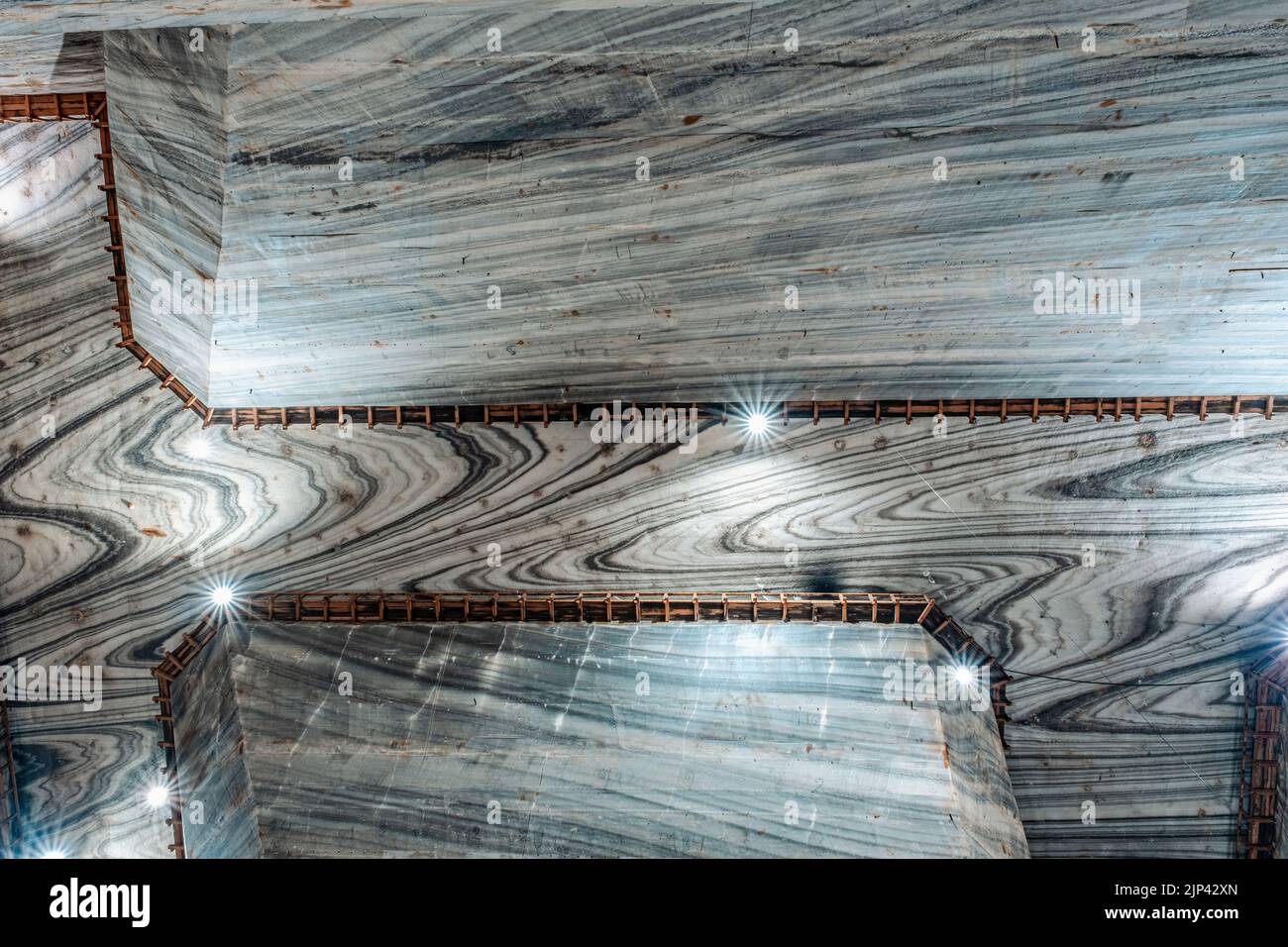 Undreground Salt Mine Roof with Wooden Balconny - Romania, Slanic ...