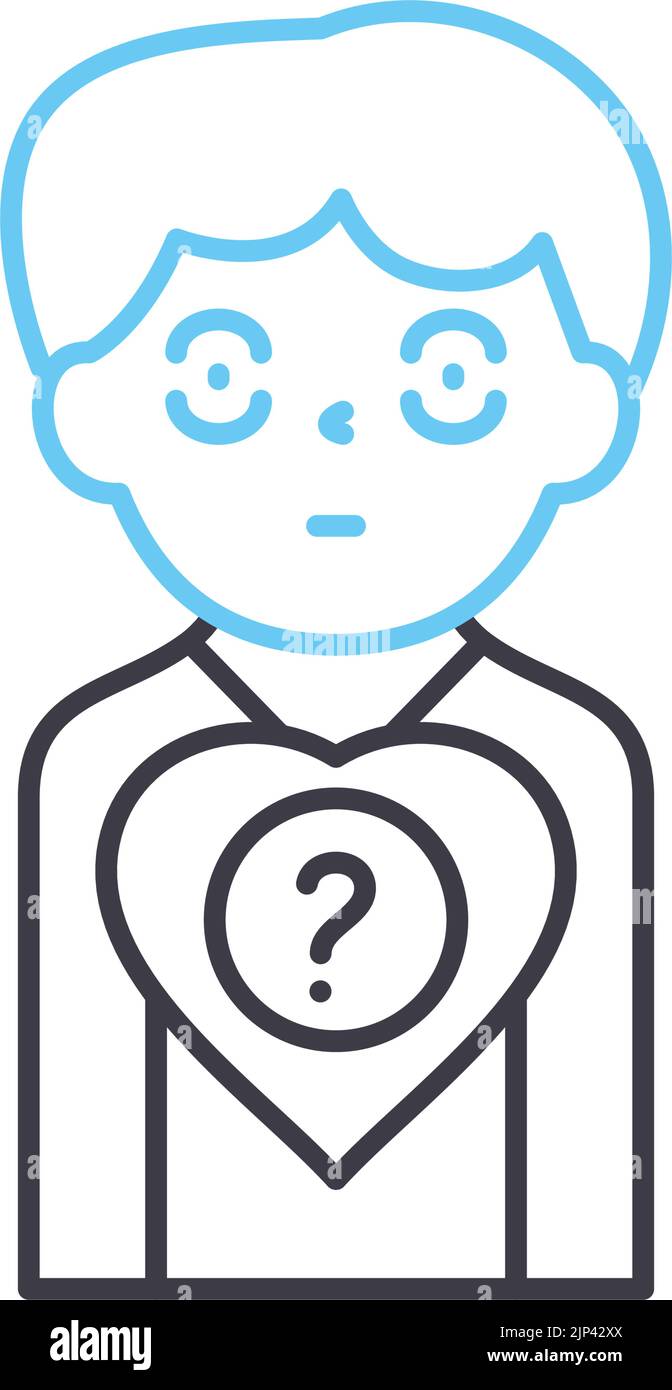 anxiety line icon, outline symbol, vector illustration, concept sign ...