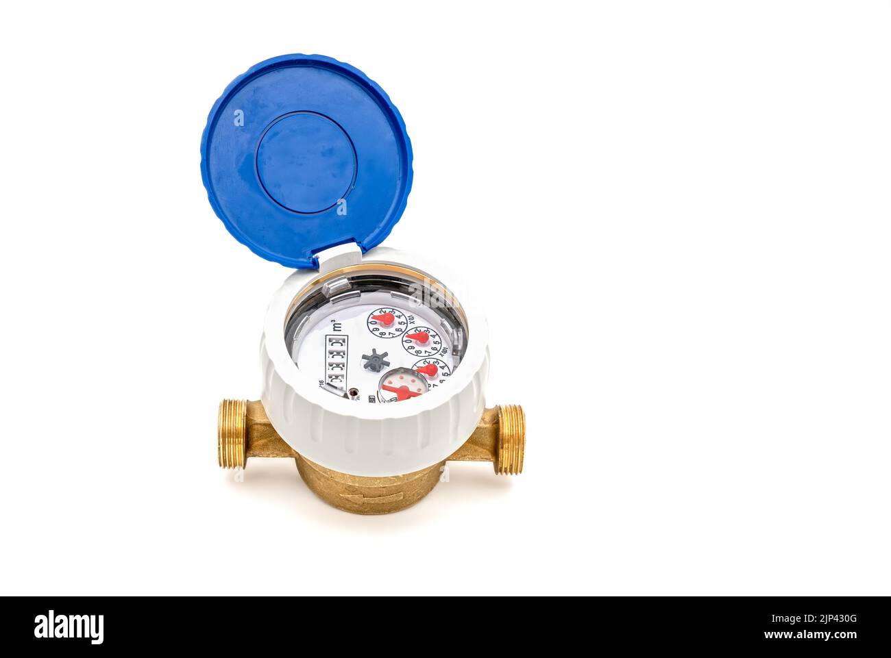 water meter on white background Stock Photo - Alamy