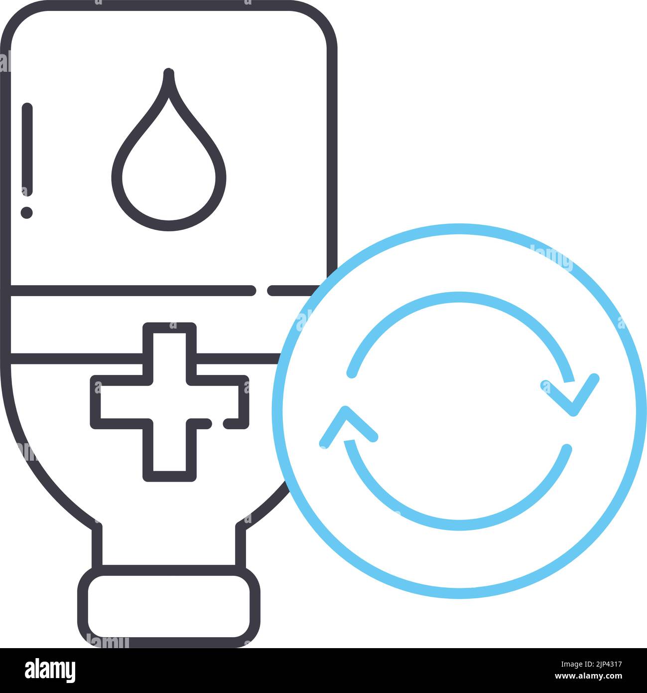 automatic refills line icon, outline symbol, vector illustration ...