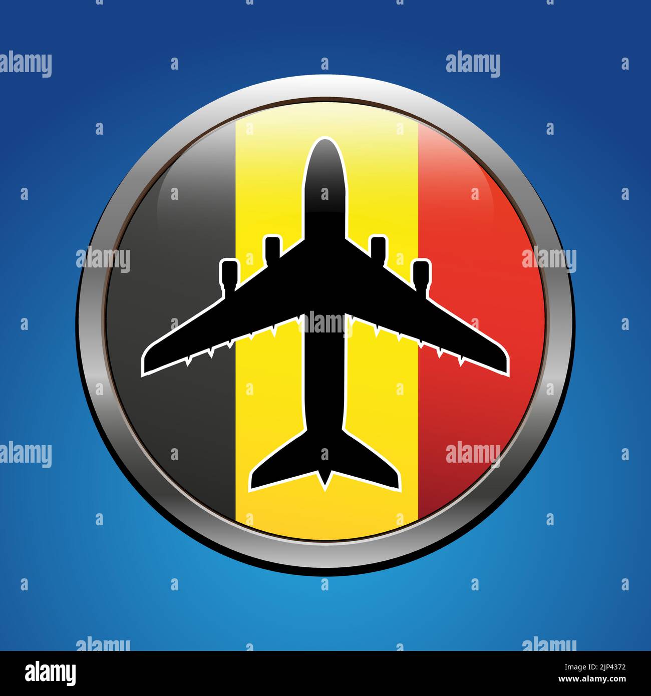 Airplane symbol with Belgium flag vector design Stock Vector Image ...
