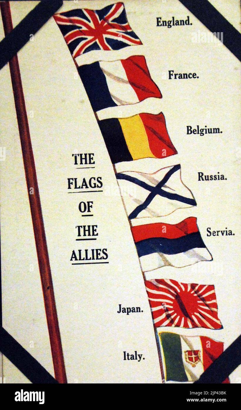 The Flags of the Allies, postcard, WWI (28476164245 Stock Photo - Alamy