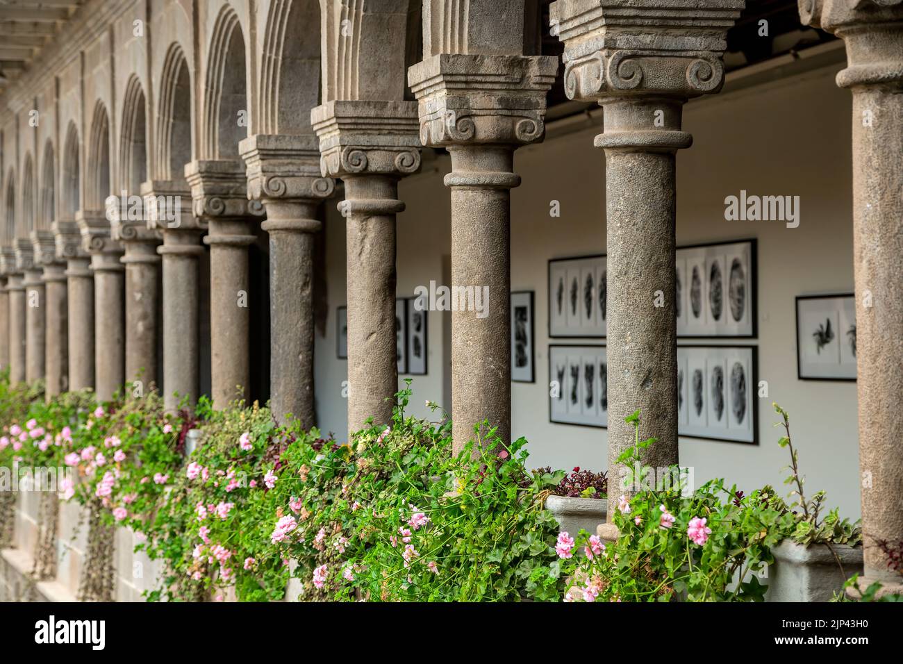 Arches, columns and flowers, Coricancha, Convento de Santo Domingo del ...