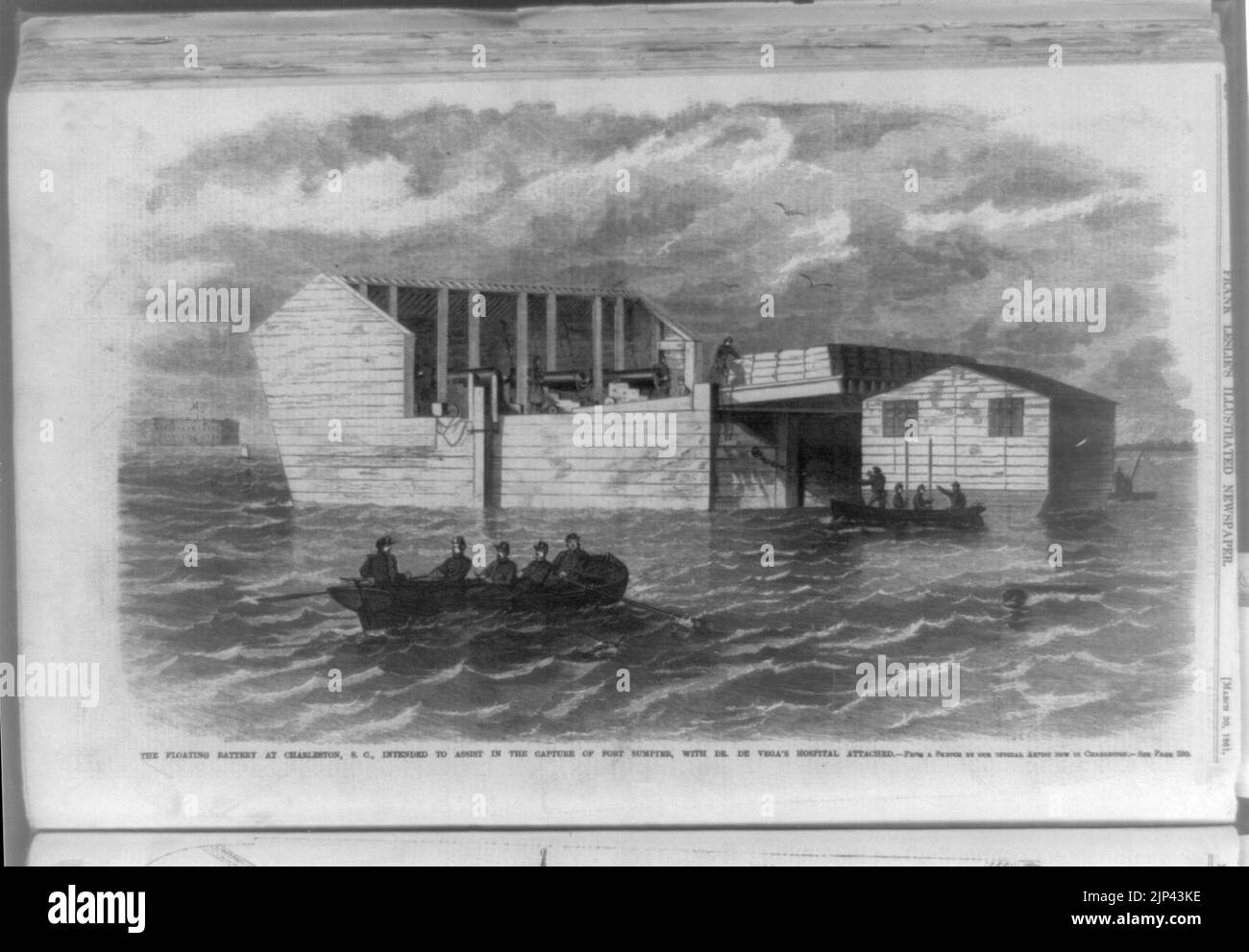 The Floating battery at Charleston, S.C., intended to assist in the ...
