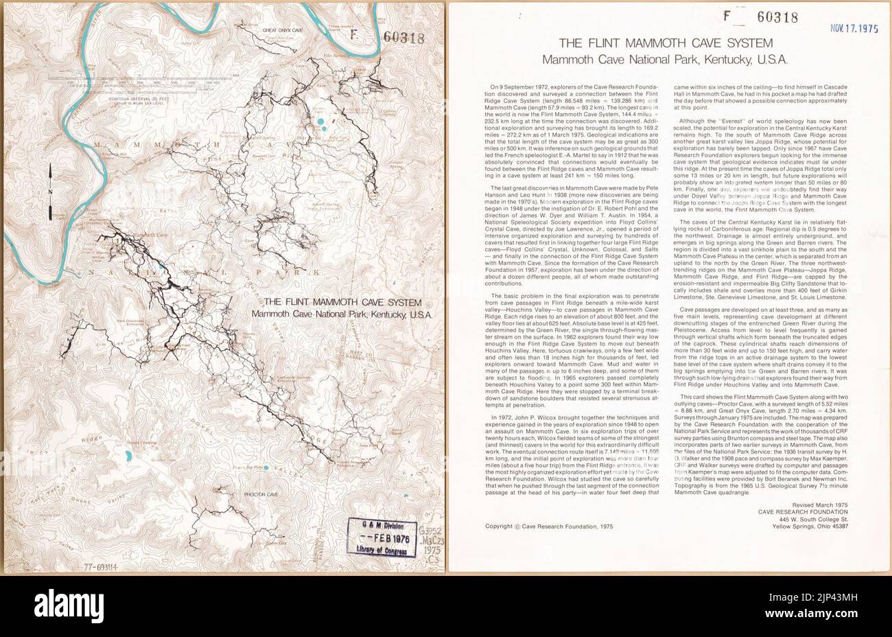 The Flint Mammoth cave system, Mammoth Cave National Park, Kentucky, U ...