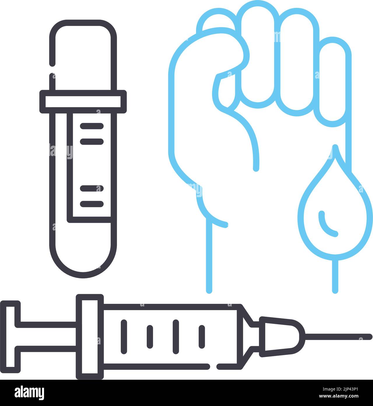 blood test research line icon, outline symbol, vector illustration ...