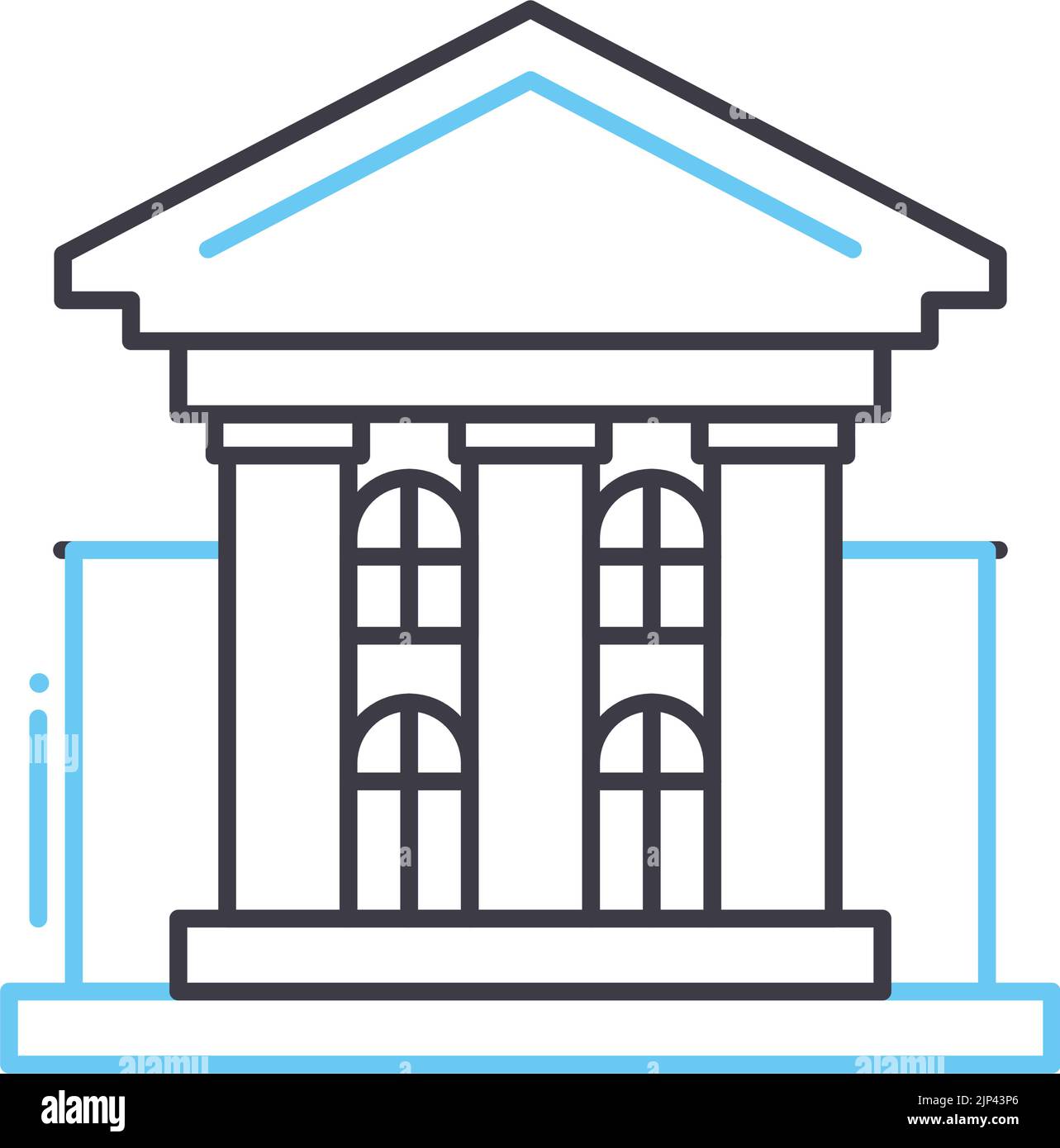 bank line icon, outline symbol, vector illustration, concept sign Stock ...