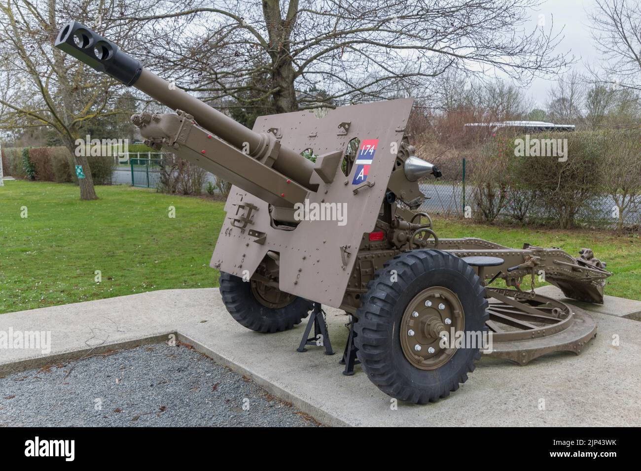 An old artillery piece in Pegasus Memorial Museum at Ranville in Lower ...