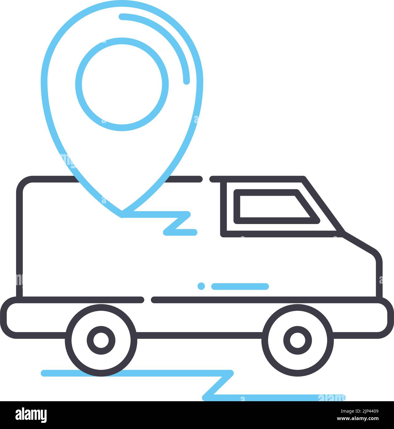address delivery line icon, outline symbol, vector illustration ...
