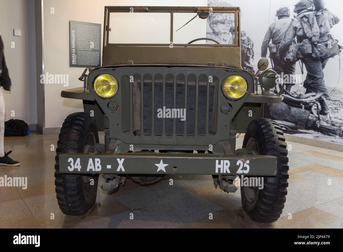 An old iconic army Jeep, vintage Willys car in Normandy, France Stock ...