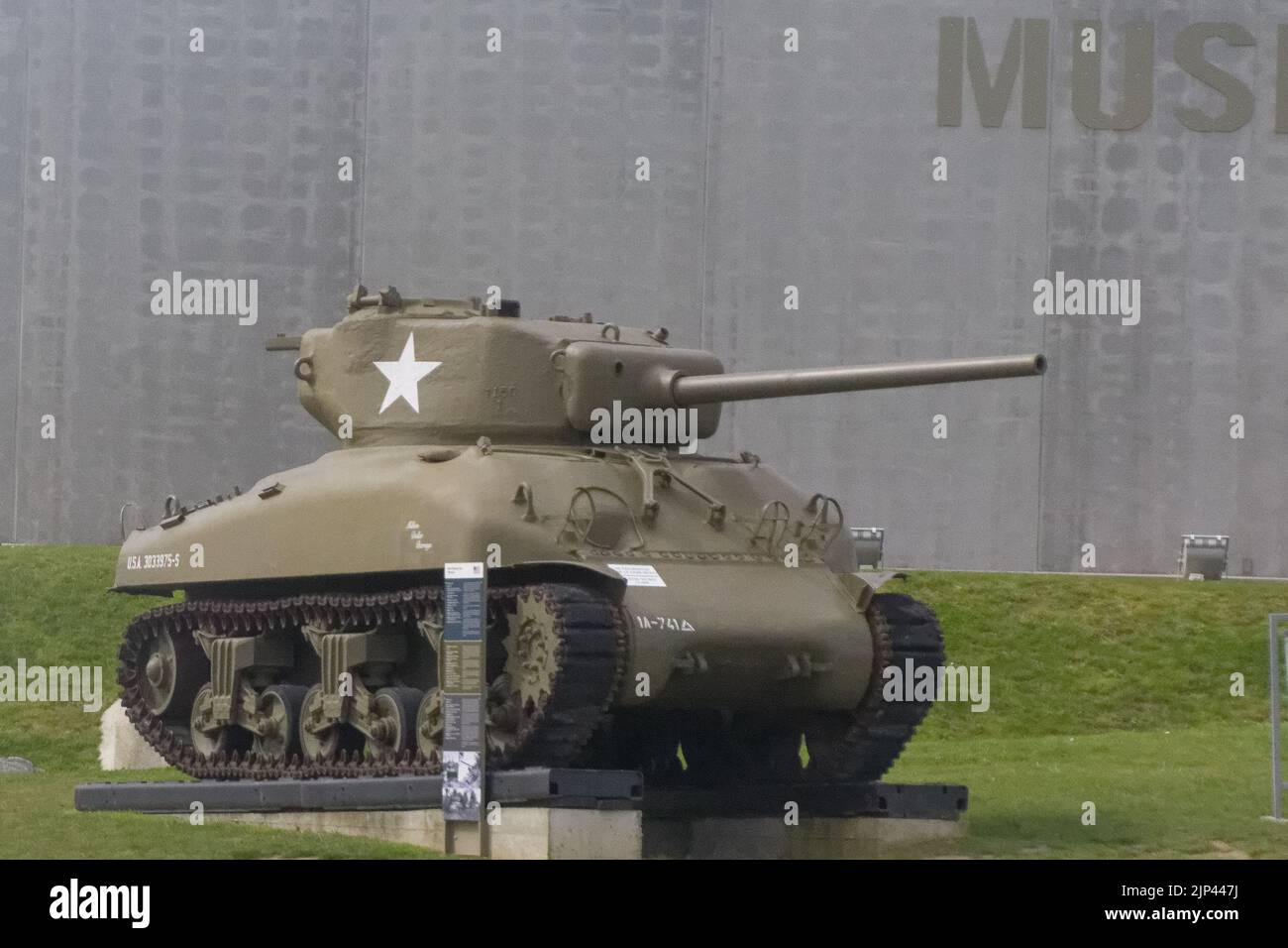 A tank parked in a place where the Second World War happened in ...