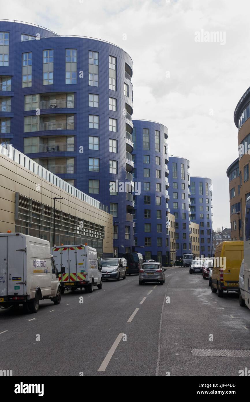 A district of blue buildings in London, the UK Stock Photo - Alamy