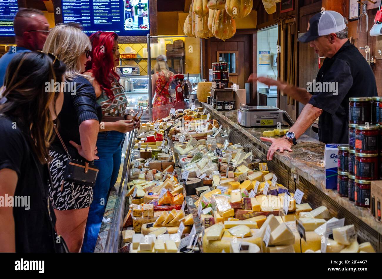 A cheese counter selling cheeses form around the world Stock Photo - Alamy