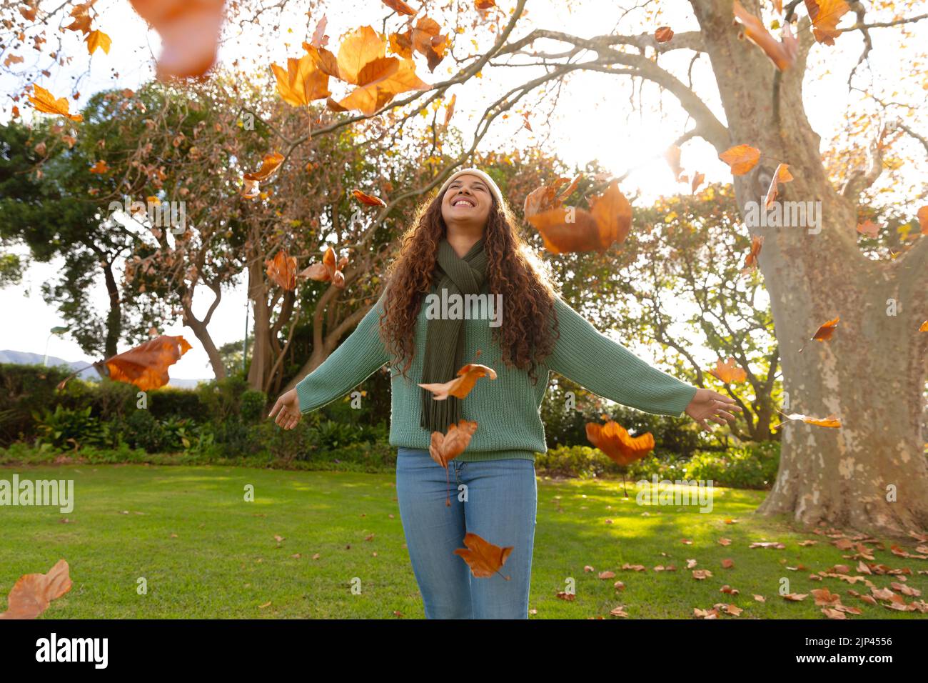 Throwing the leaves hi-res stock photography and images - Alamy