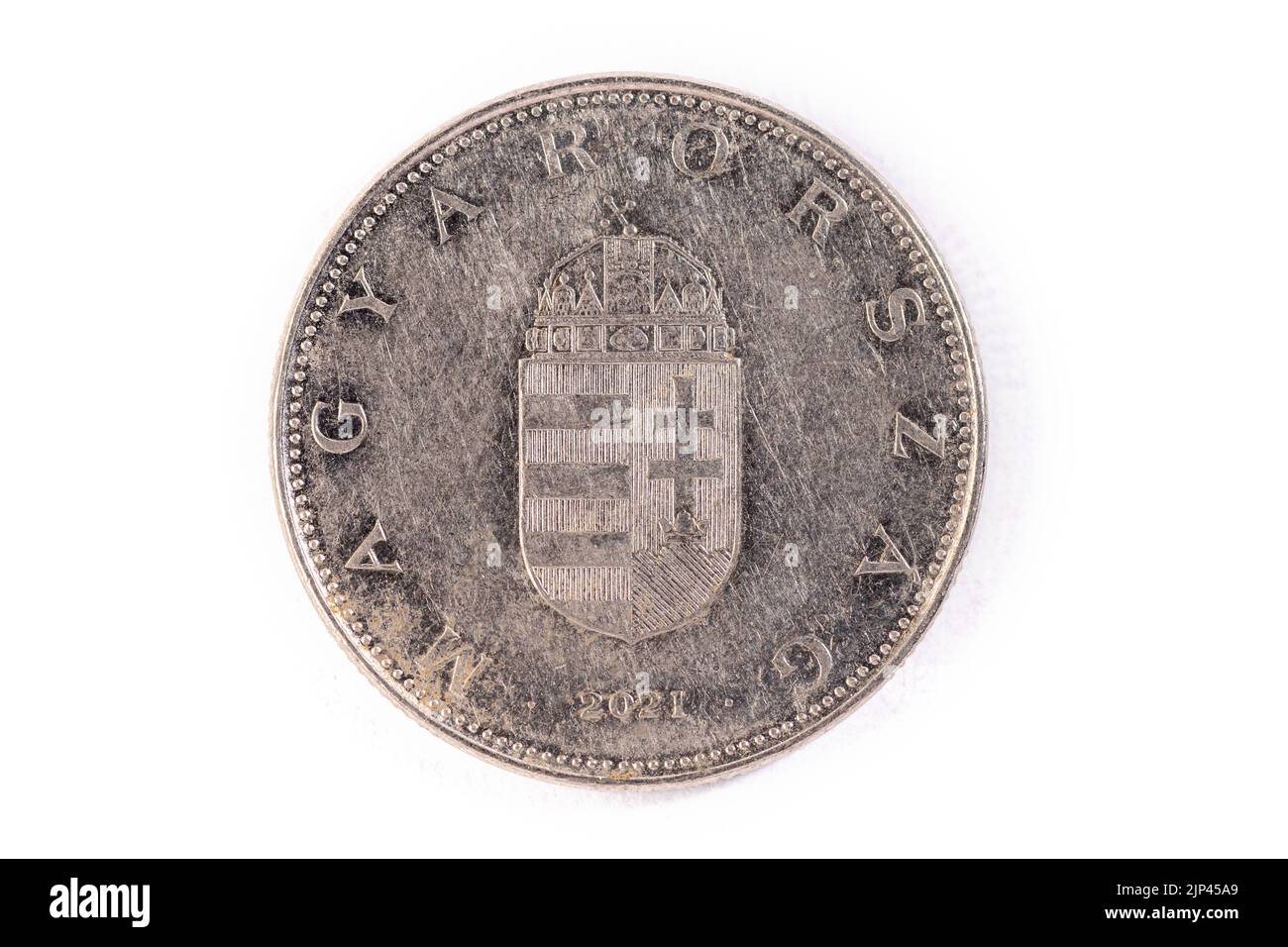 A Hungarian 10 forint coin isolated on white background Stock Photo - Alamy