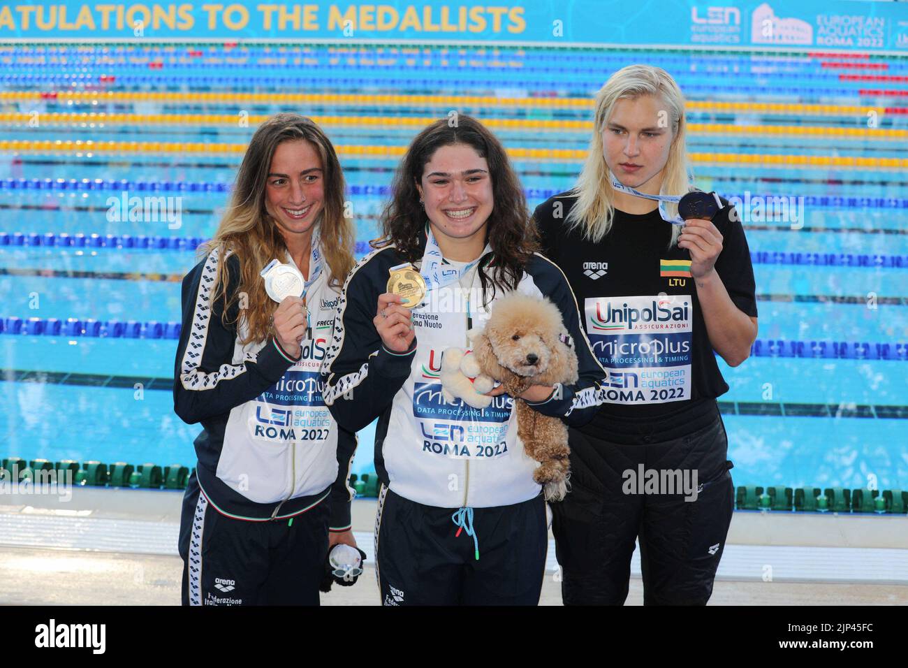 Rome, Italy. 13th Aug, 2022. In this picture: podium of 100 ...