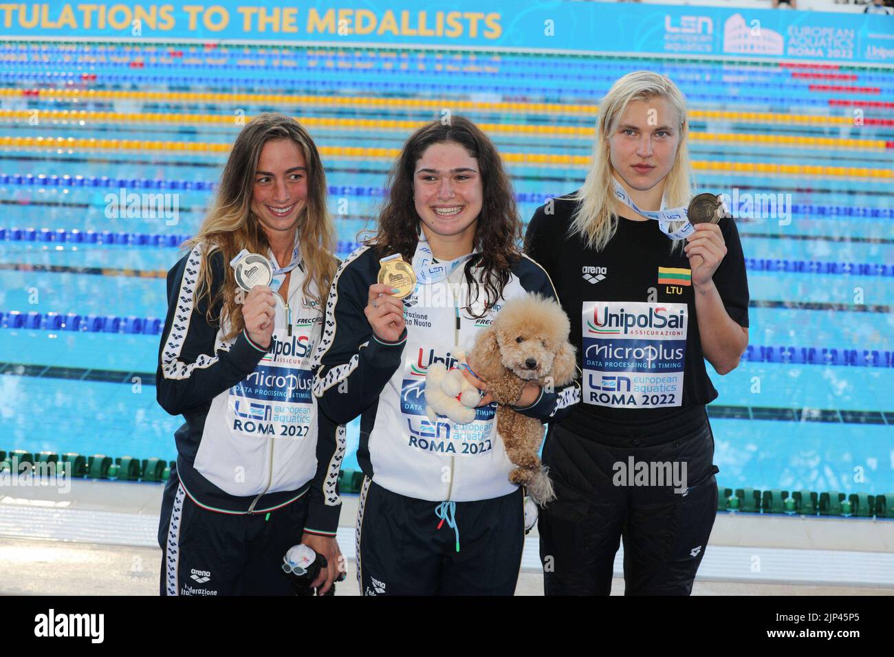 Rome, Italy. 13th Aug, 2022. In this picture: podium of 100 ...