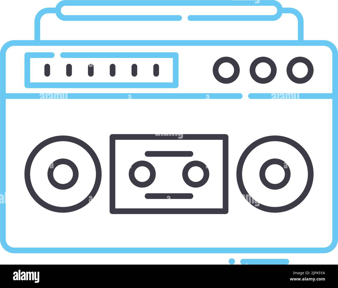 boombox line icon, outline symbol, vector illustration, concept sign ...