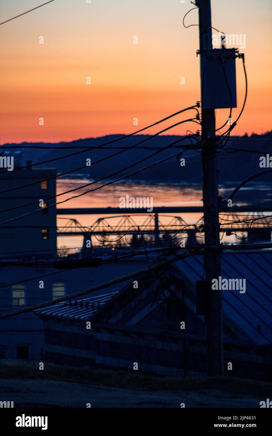 The sunset in a small town Stock Photo - Alamy