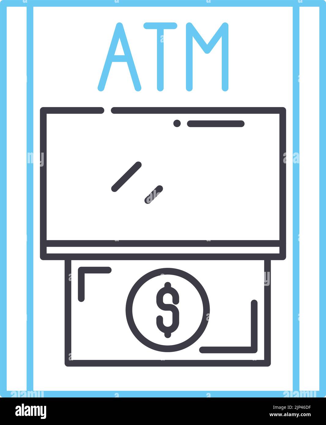 atm line icon, outline symbol, vector illustration, concept sign Stock ...