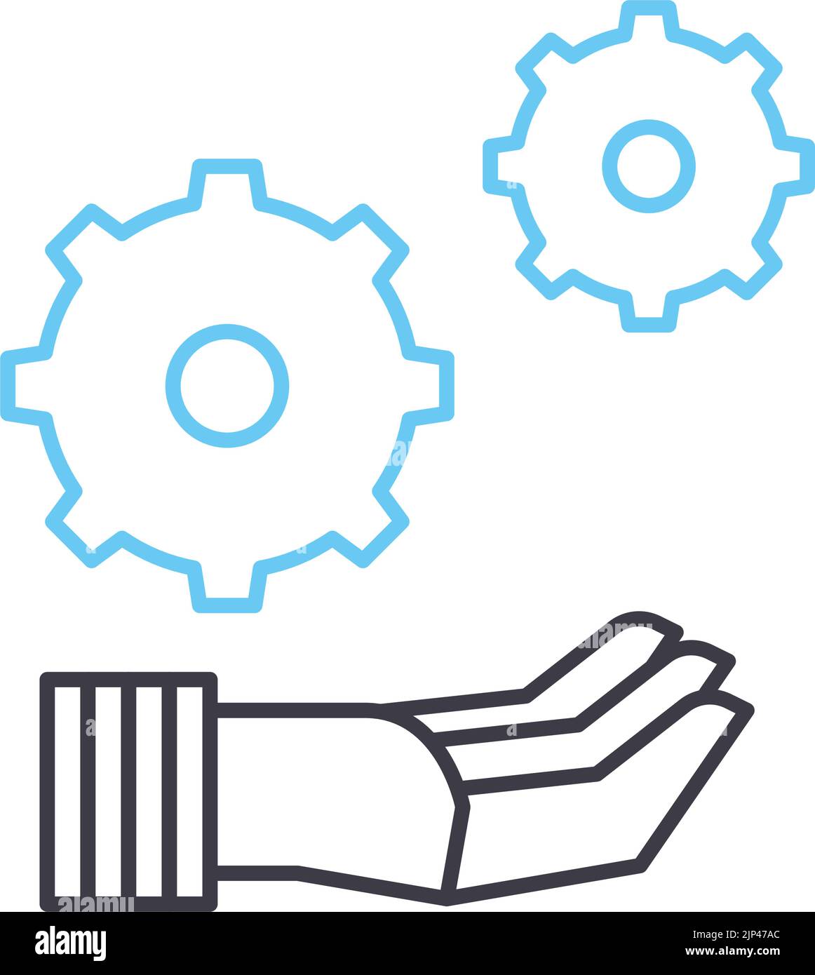 automated solutions line icon, outline symbol, vector illustration, concept sign Stock Vector ...