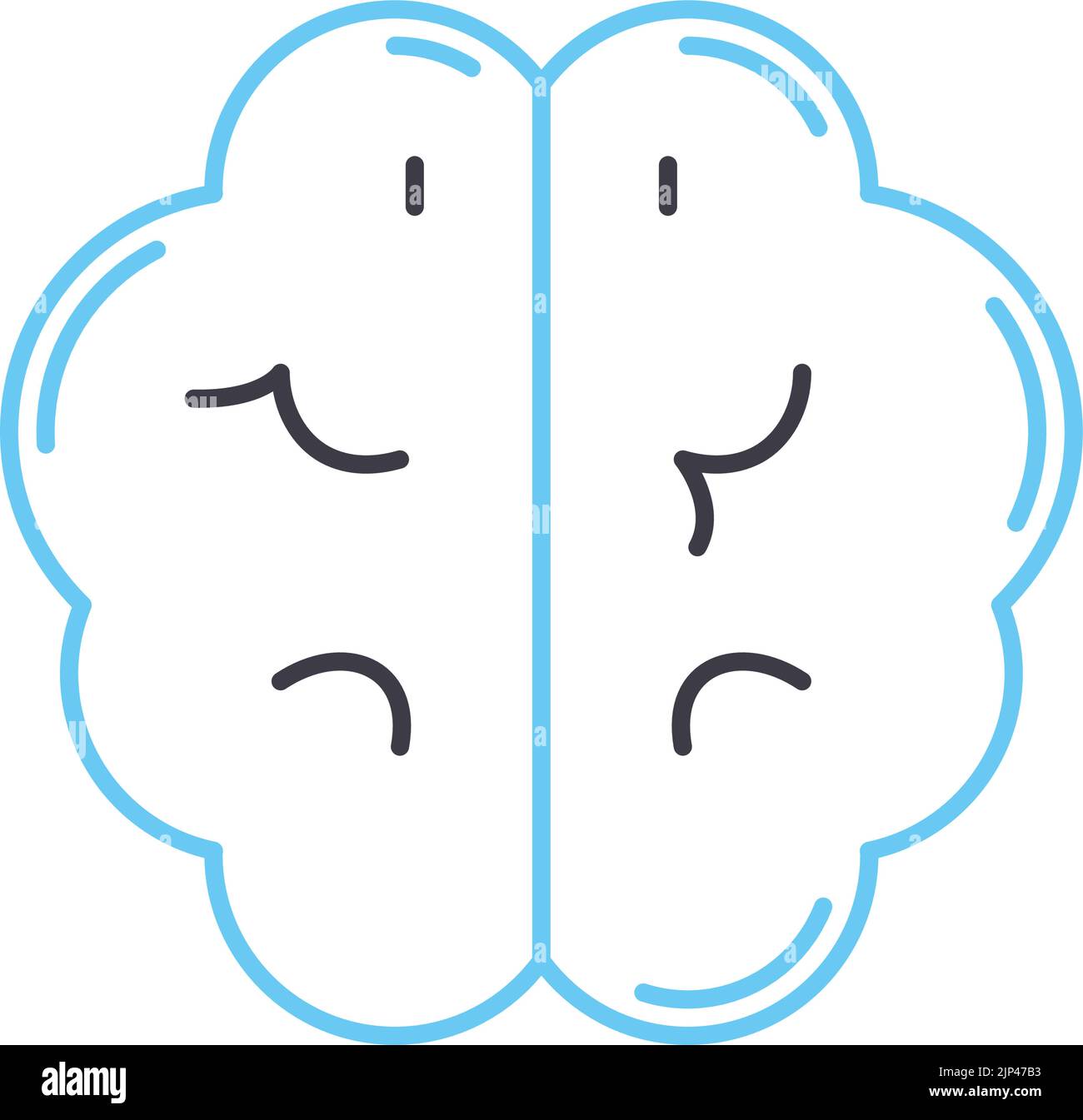 brain line icon, outline symbol, vector illustration, concept sign ...