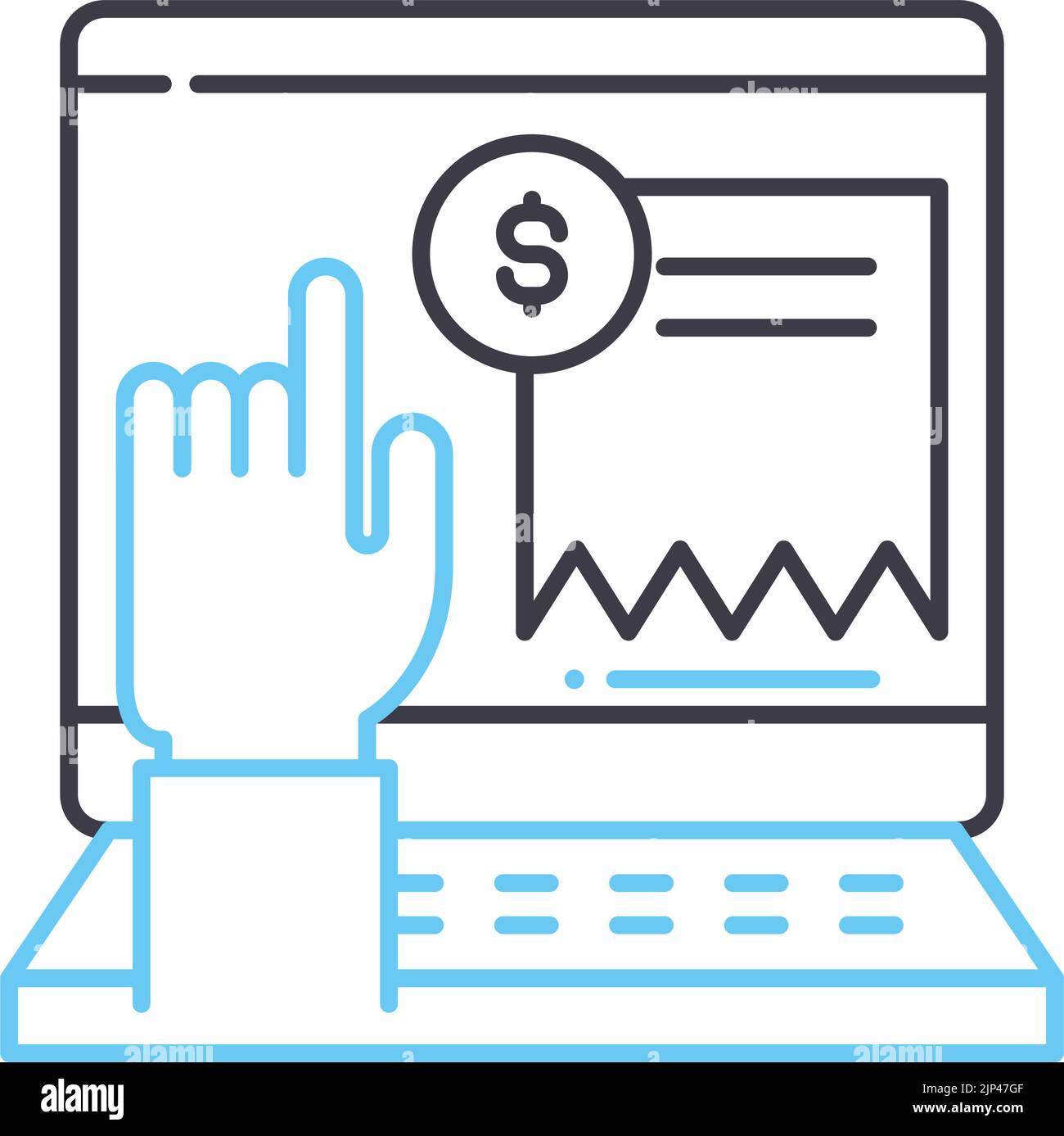 bill payment line icon, outline symbol, vector illustration, concept ...