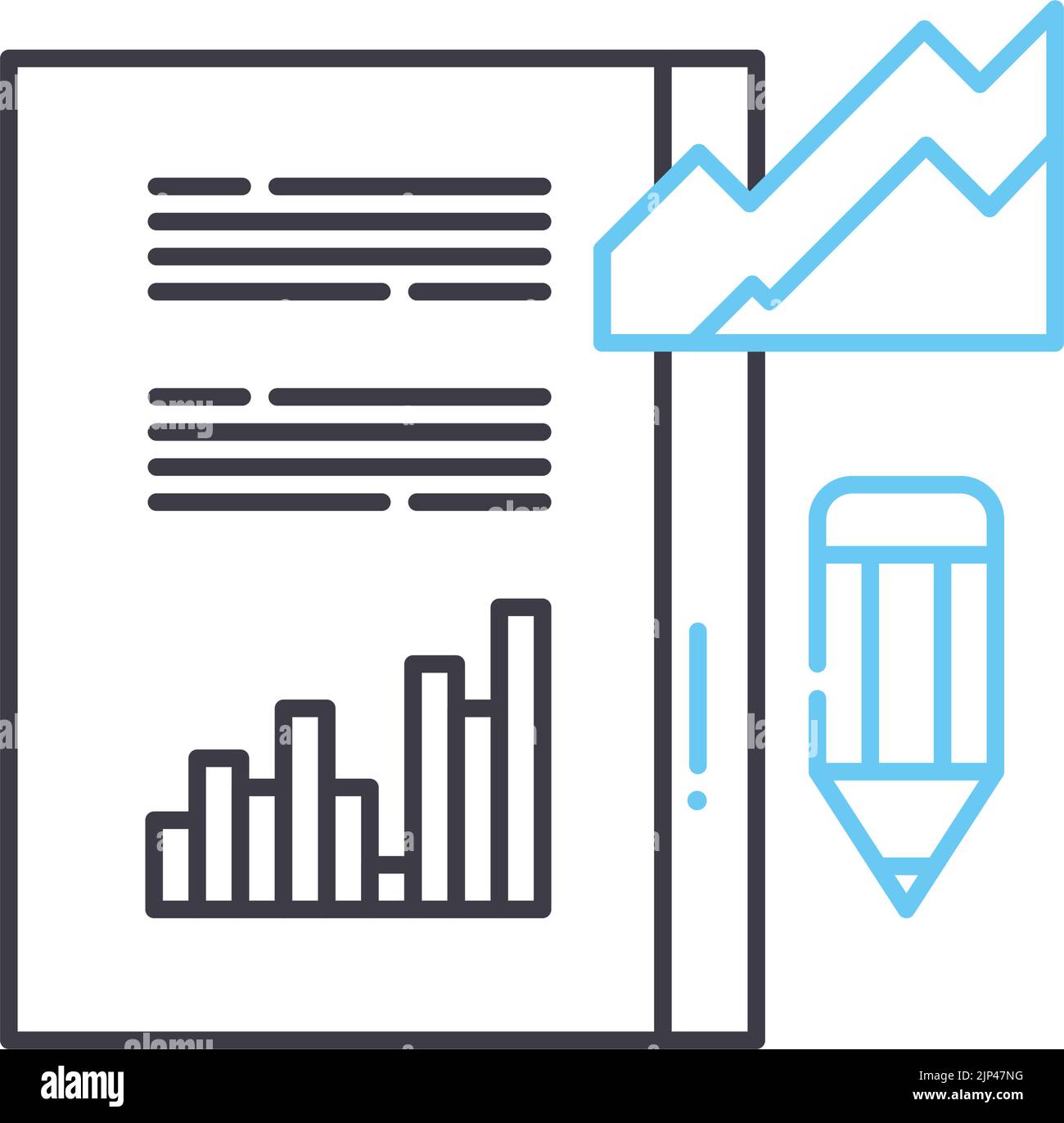 Analysis Report Line Icon Outline Symbol Vector Illustration Concept Sign Stock Vector Image