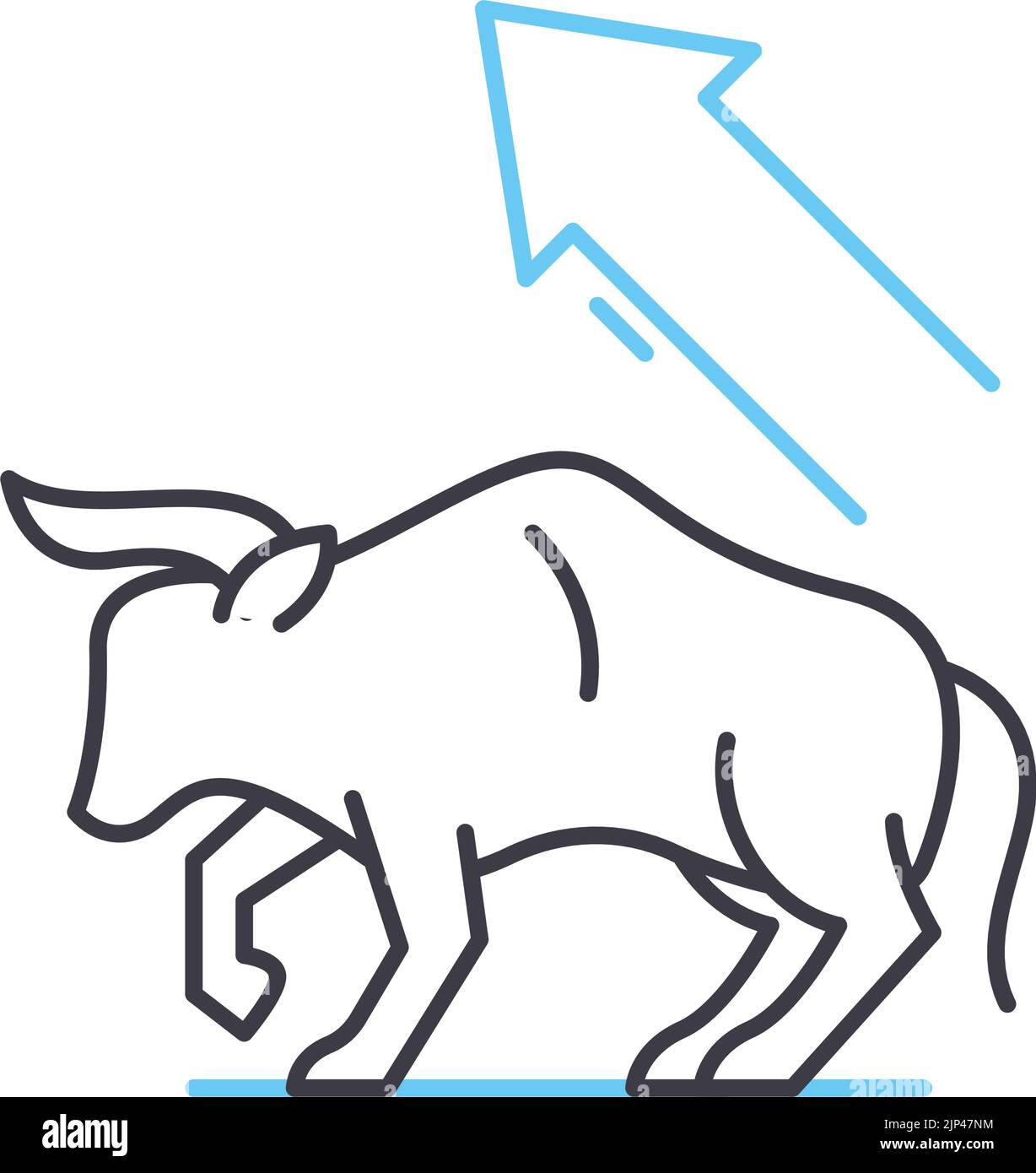 bull trend line icon, outline symbol, vector illustration, concept sign ...