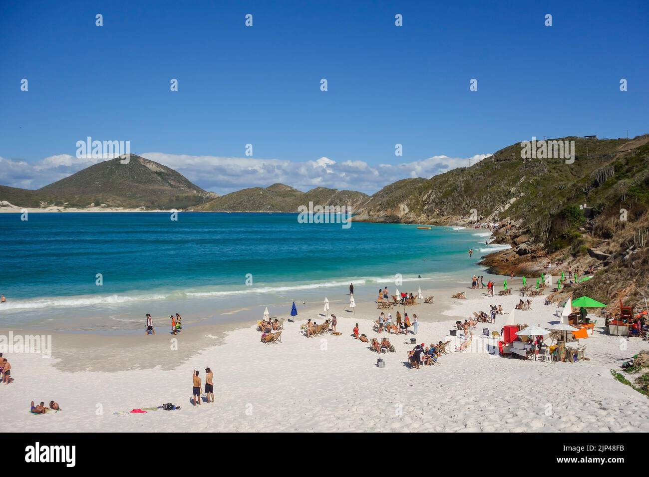 paradisiacal beaches of Atalaia in Arraial do Cabo, coast of Rio de ...