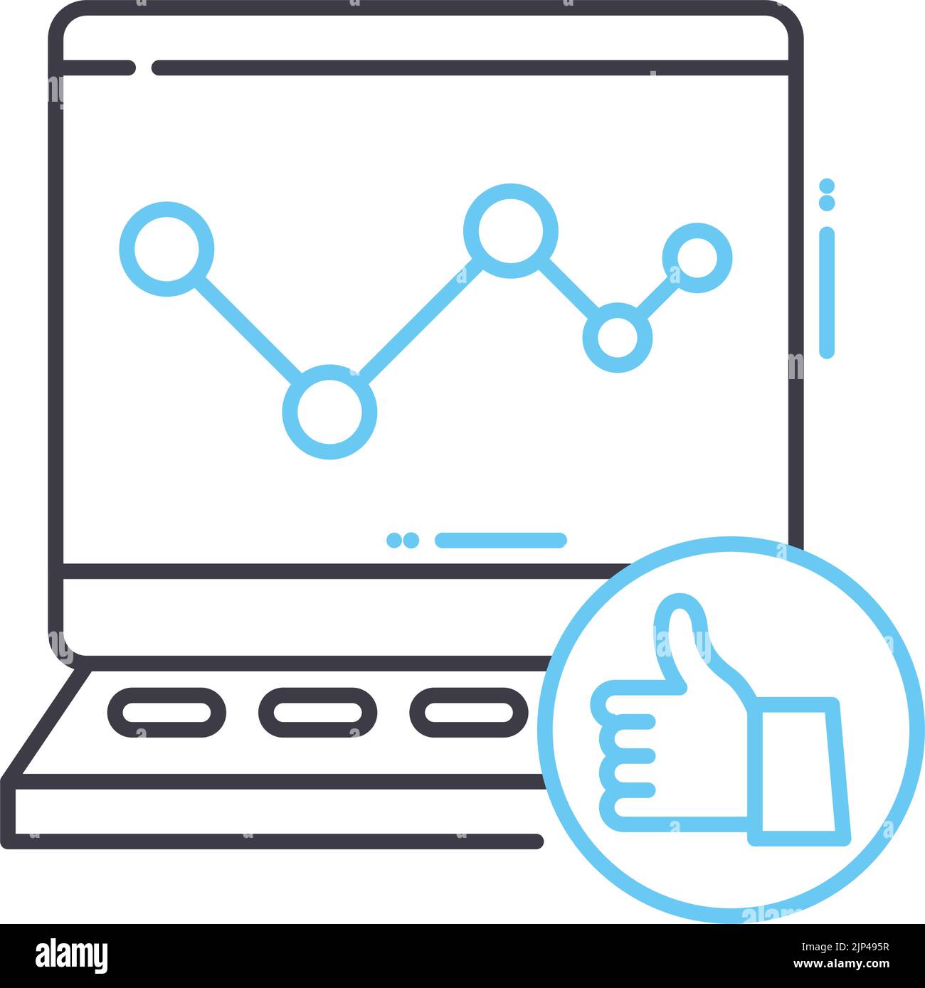 bar chart line icon, outline symbol, vector illustration, concept sign ...