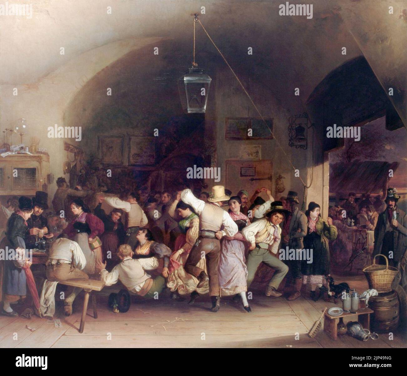 The folk-dance, by Johann Baptist Wengler Stock Photo - Alamy