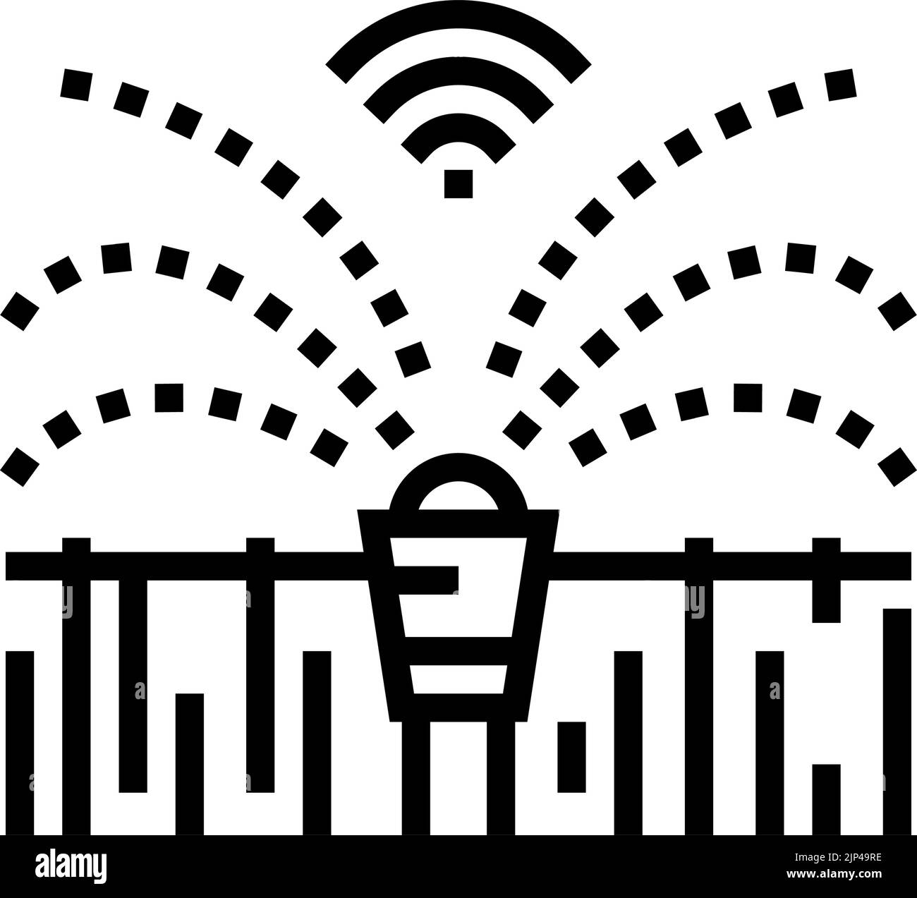 spraying plants smart farm line icon vector illustration Stock Vector ...
