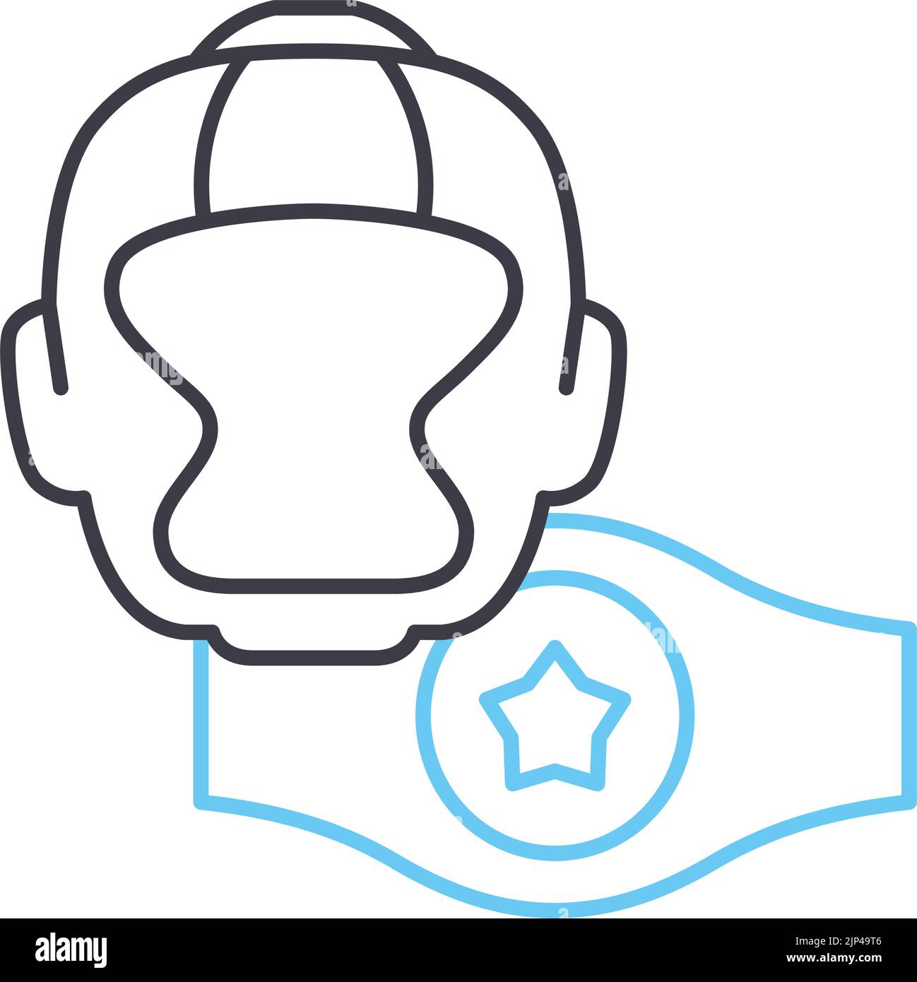 boxing line icon, outline symbol, vector illustration, concept sign ...