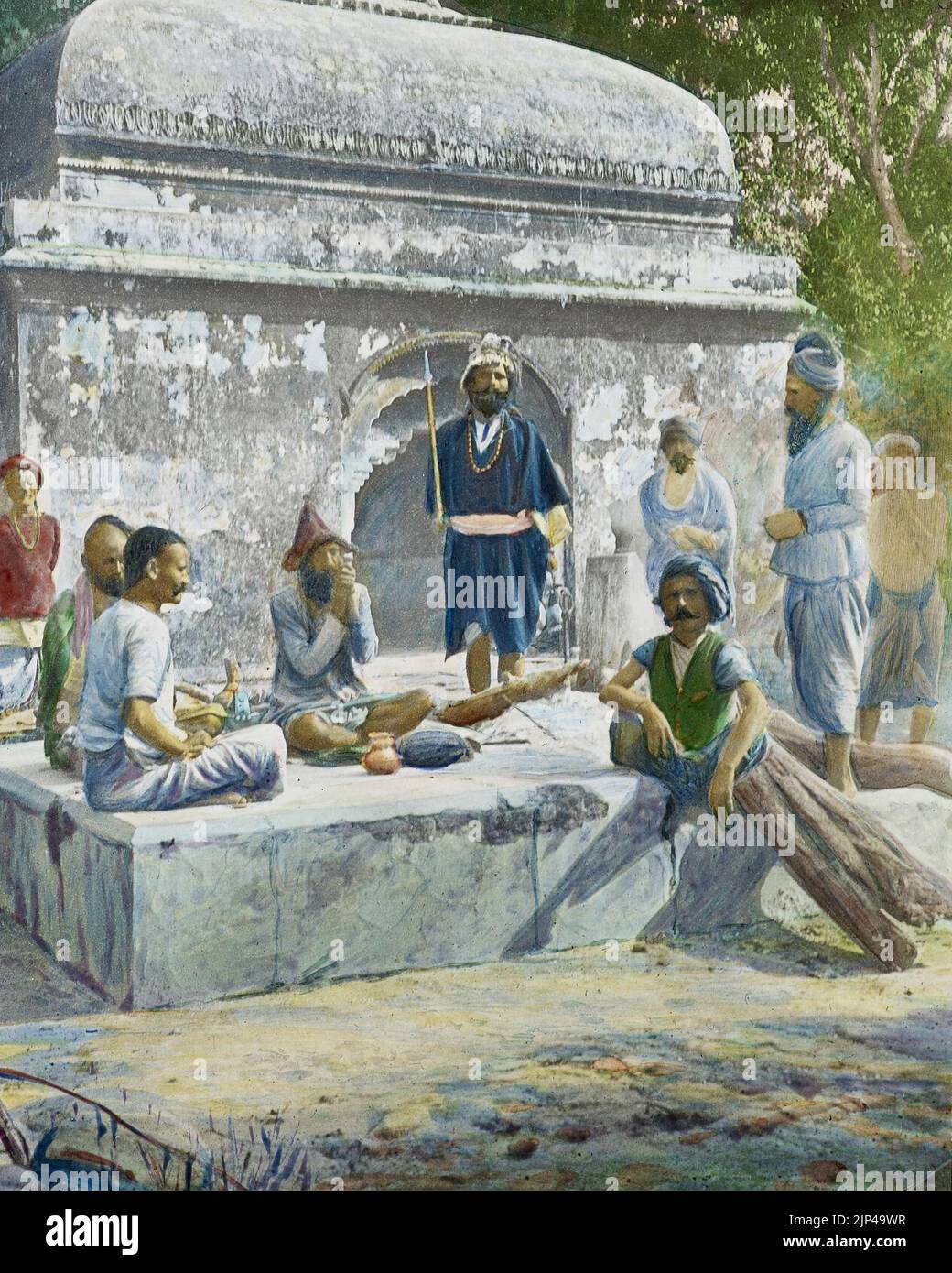 The forest temple on the road to Trebeni - Harnatanar, India, ca. 1906 ...