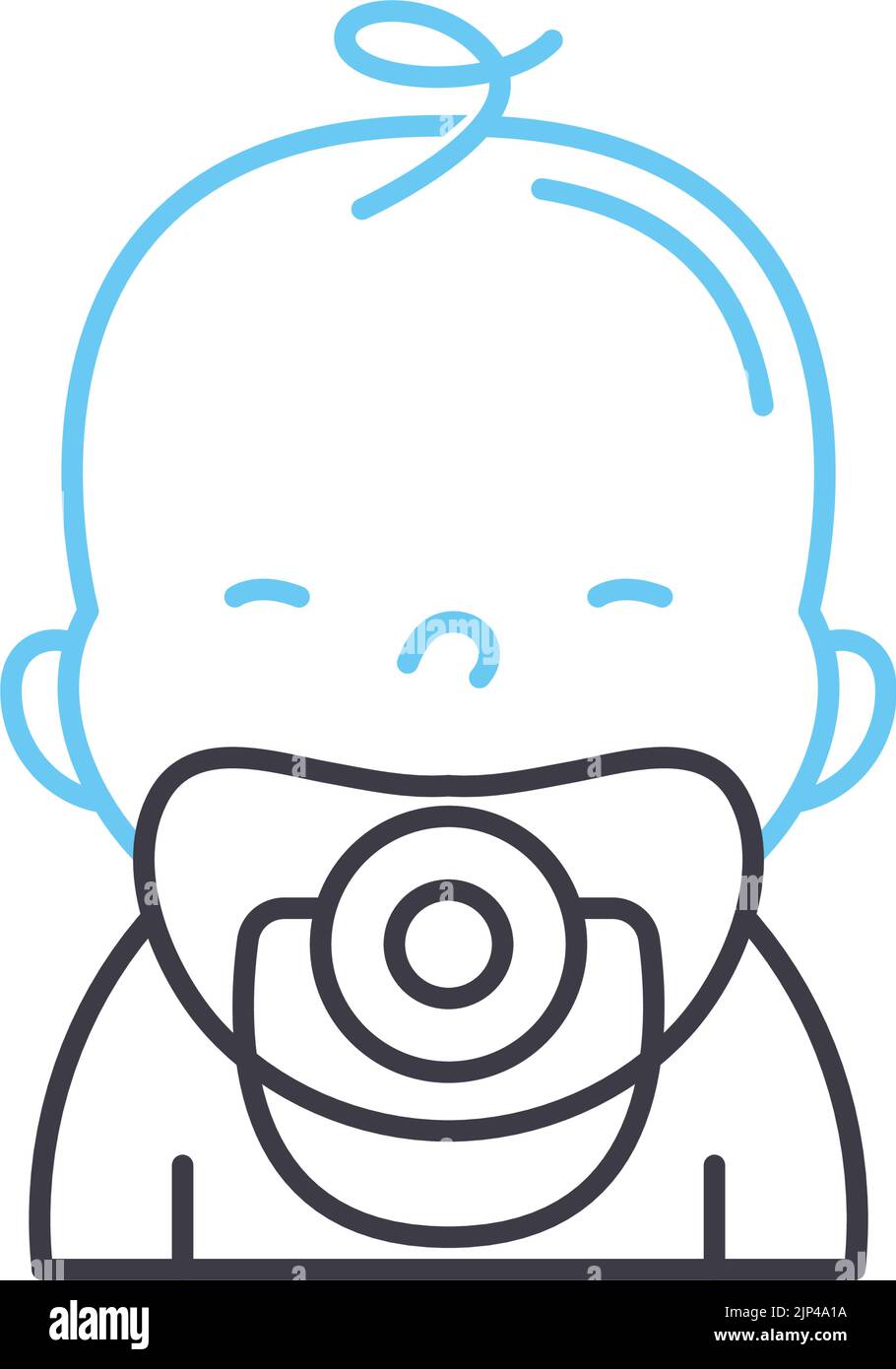 baby pacifier line icon, outline symbol, vector illustration, concept ...