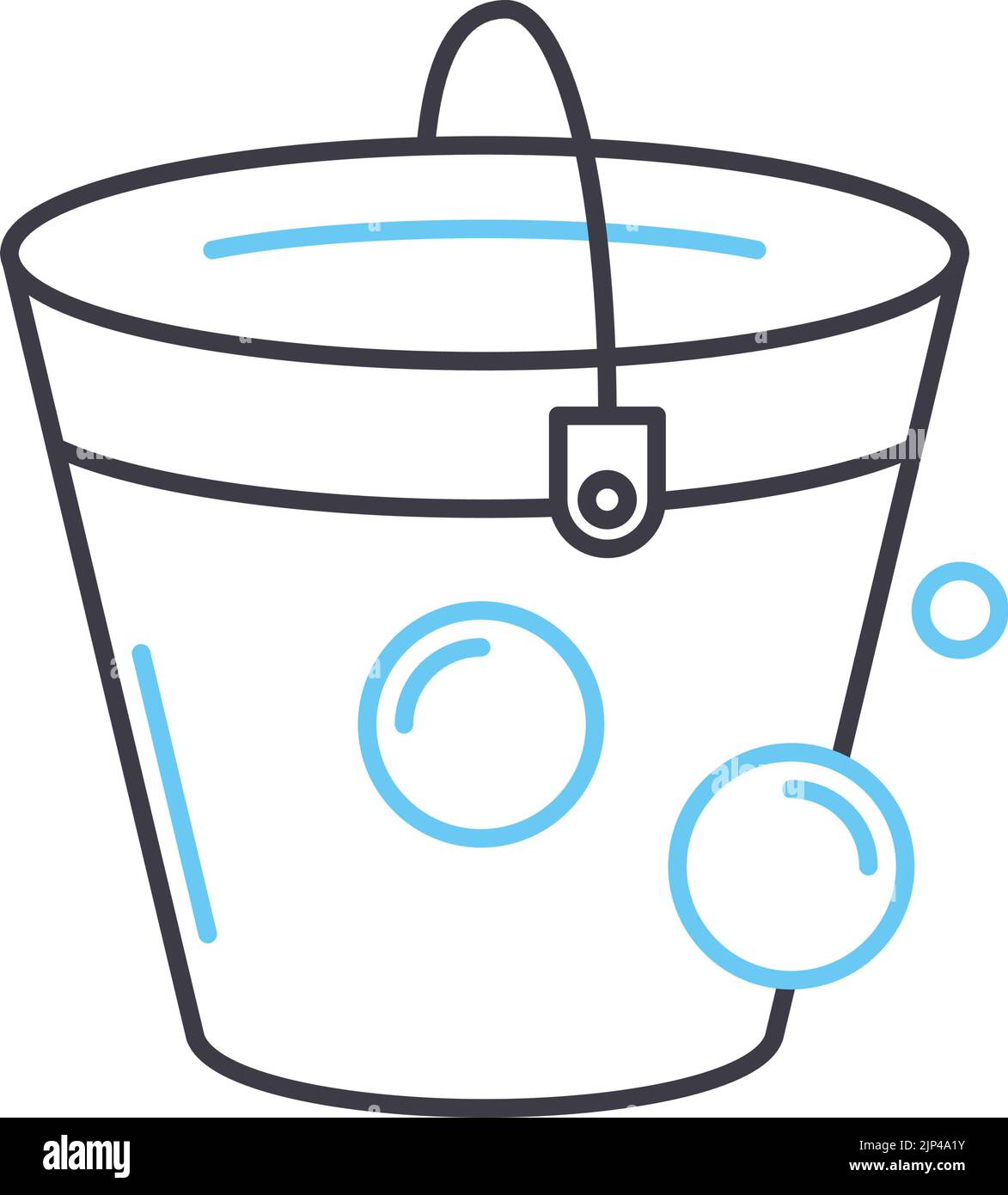 bucket line icon, outline symbol, vector illustration, concept sign ...