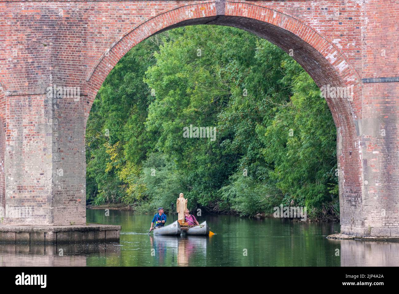 The Voyage of Our Lady of the Waters and the Wye. A newly carved wooden ...