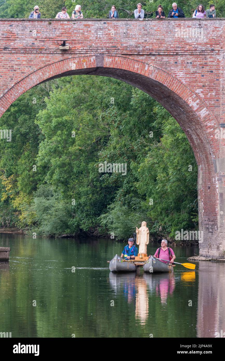 The Voyage of Our Lady of the Waters and the Wye. A newly carved wooden ...