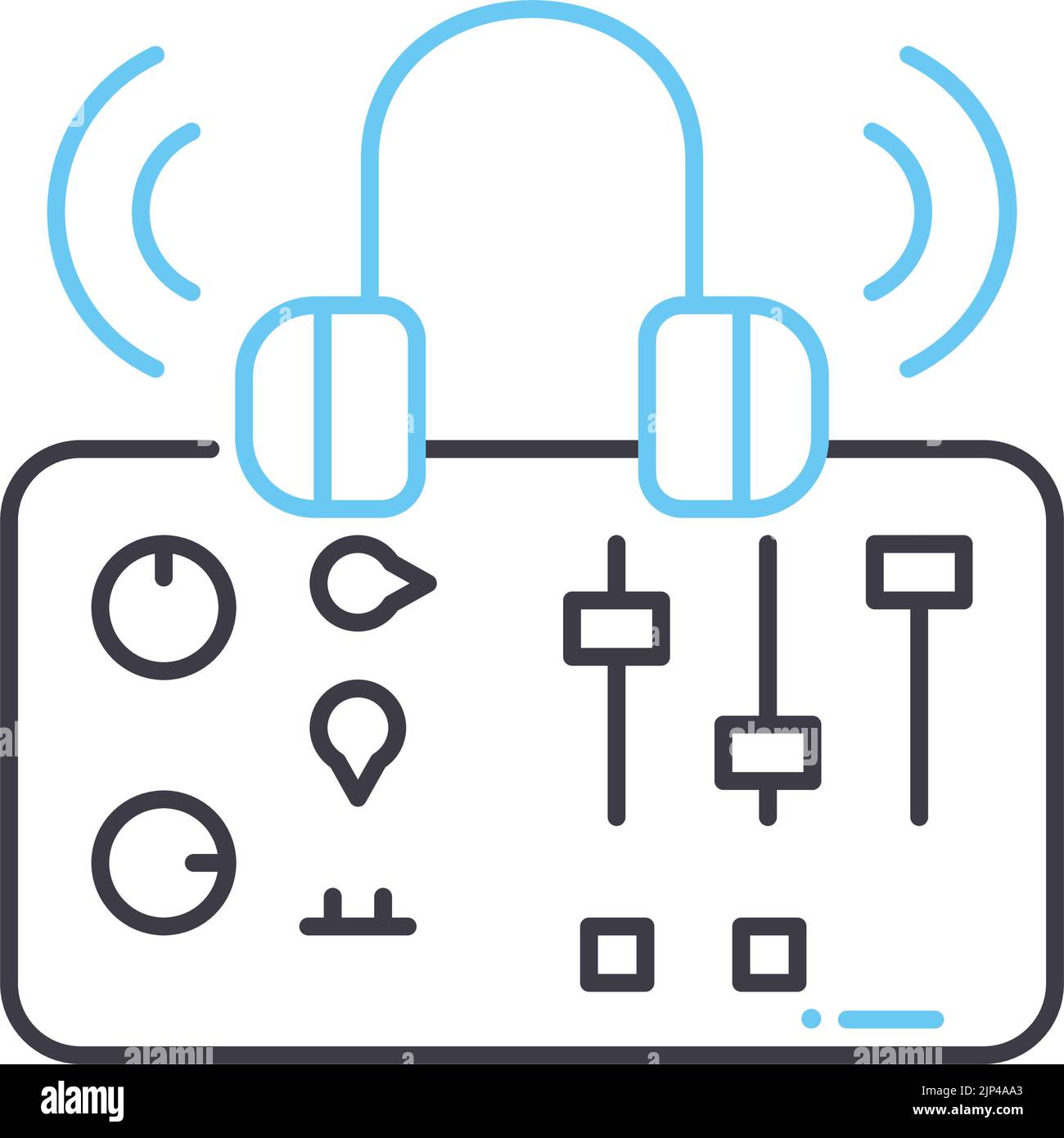 acoustic amplifier line icon, outline symbol, vector illustration ...